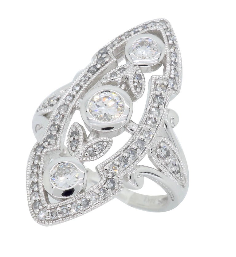Navette Style Diamond Ring at 1stDibs