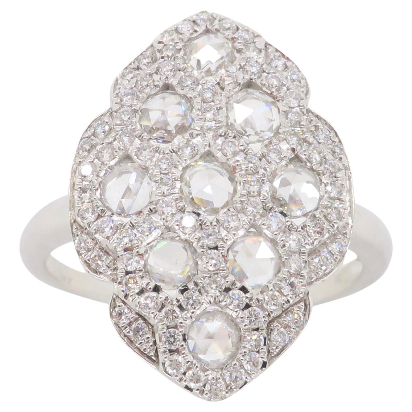 Navette Style Marquise Shaped Diamond Ring at 1stDibs
