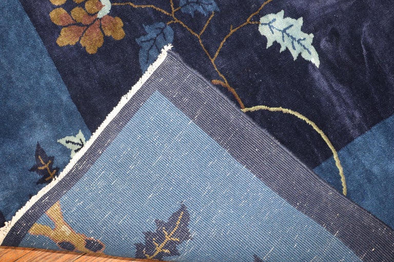 Navy Antique Chinese Art Deco Nichols Rug For Sale at 1stDibs