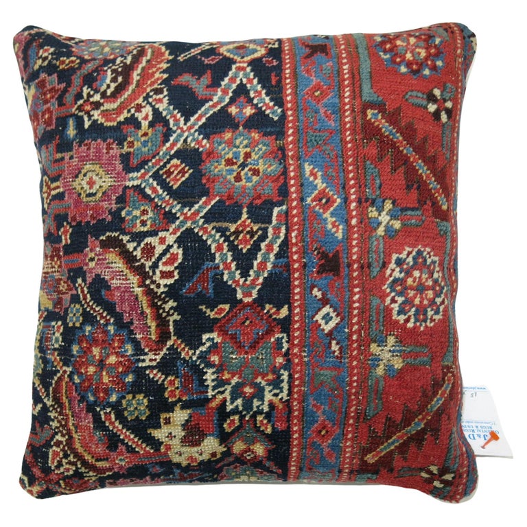 Navy Antique Rug Pillow For Sale at 1stDibs