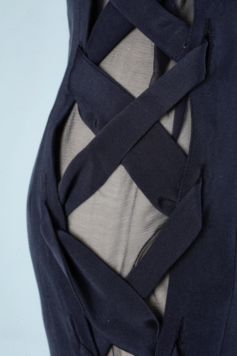 Navy blue coat and dress ensemble Junko Shimada 1980's at 1stDibs | junko shimada bag price ...