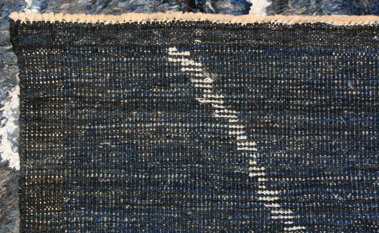 Navy Blue Moroccan Inspired Rug For Sale at 1stDibs