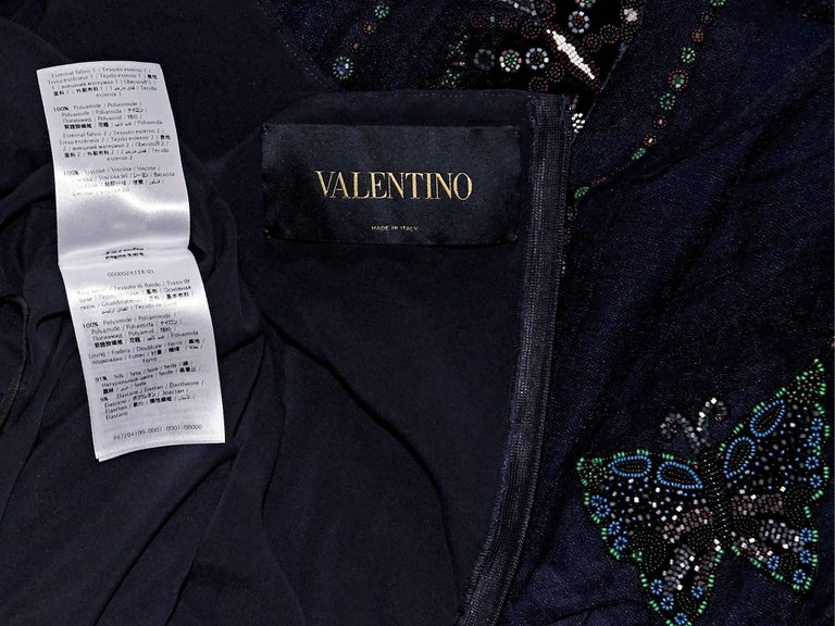Valentino Navy Blue Butterfly Beaded Gown at 1stDibs | blue butterfly gown