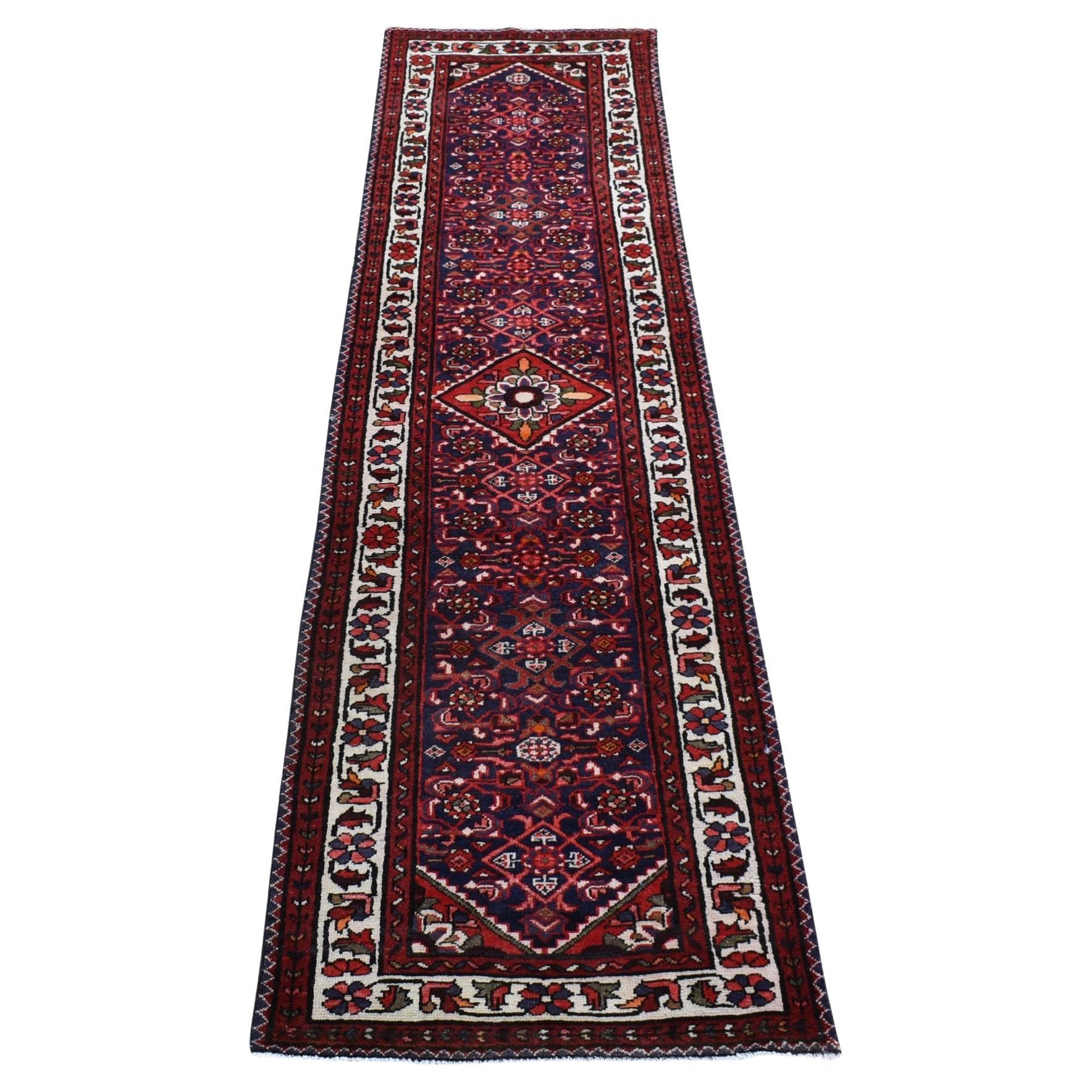 Navy Blue Vintage Persian Bakhtiari Abrash Full Pile Hand Knotted Pure ...