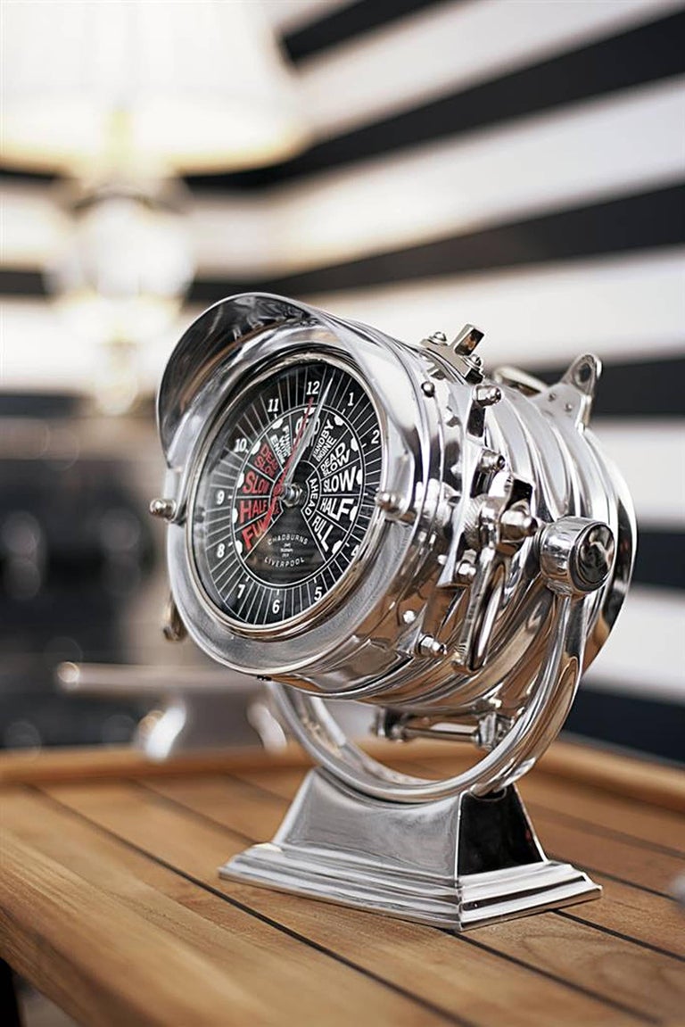 Navy Clock in Polished Aluminium Brass and Steel For Sale at 1stDibs ...