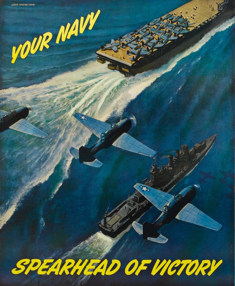 "Navy Day / October 27" Vintage WWII Poster by John Falter, circa 1940s ...