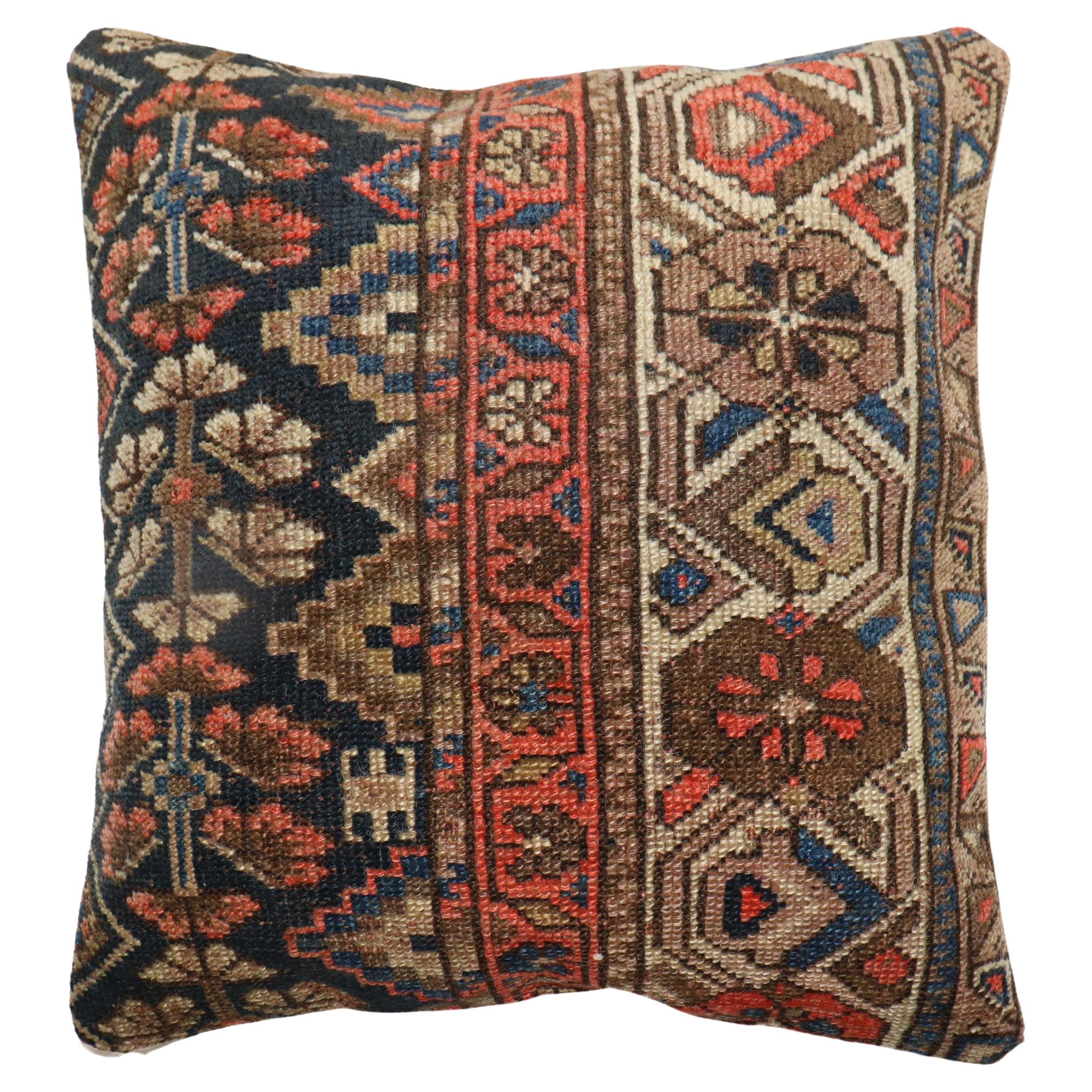 Rustic Antique Rug Pillow For Sale at 1stDibs