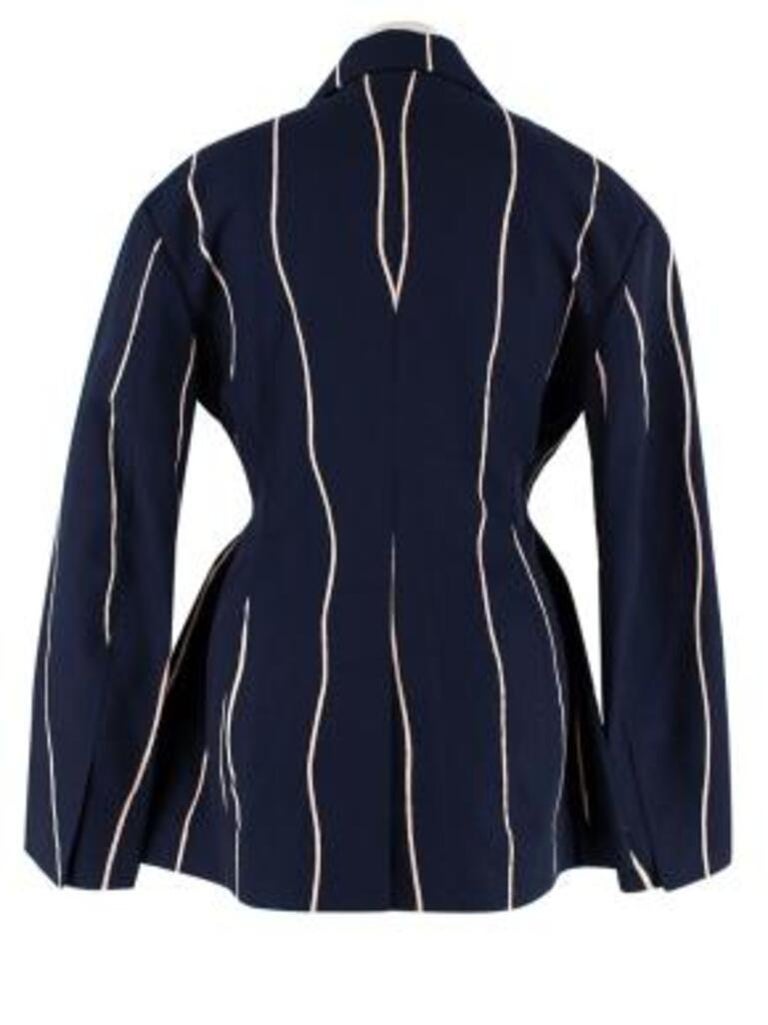 navy striped hourglass blazer For Sale at 1stDibs