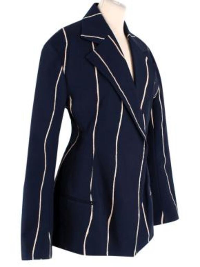 navy striped hourglass blazer For Sale at 1stDibs
