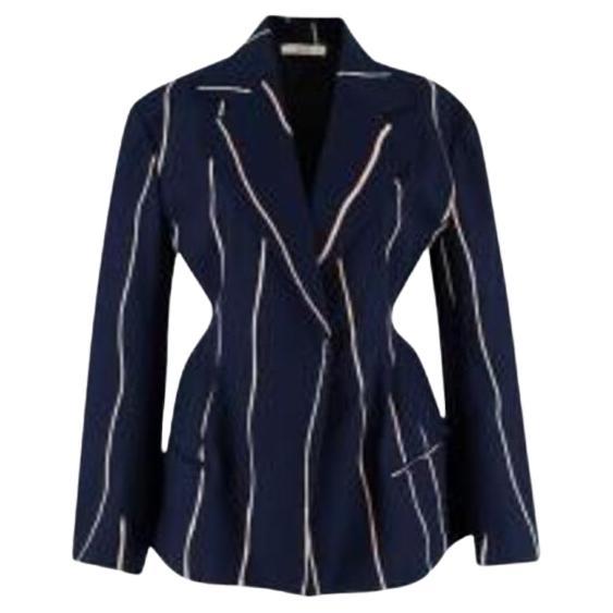 Celine Navy Wool Faux Pearl Blazer - Size US 6 For Sale at 1stDibs ...