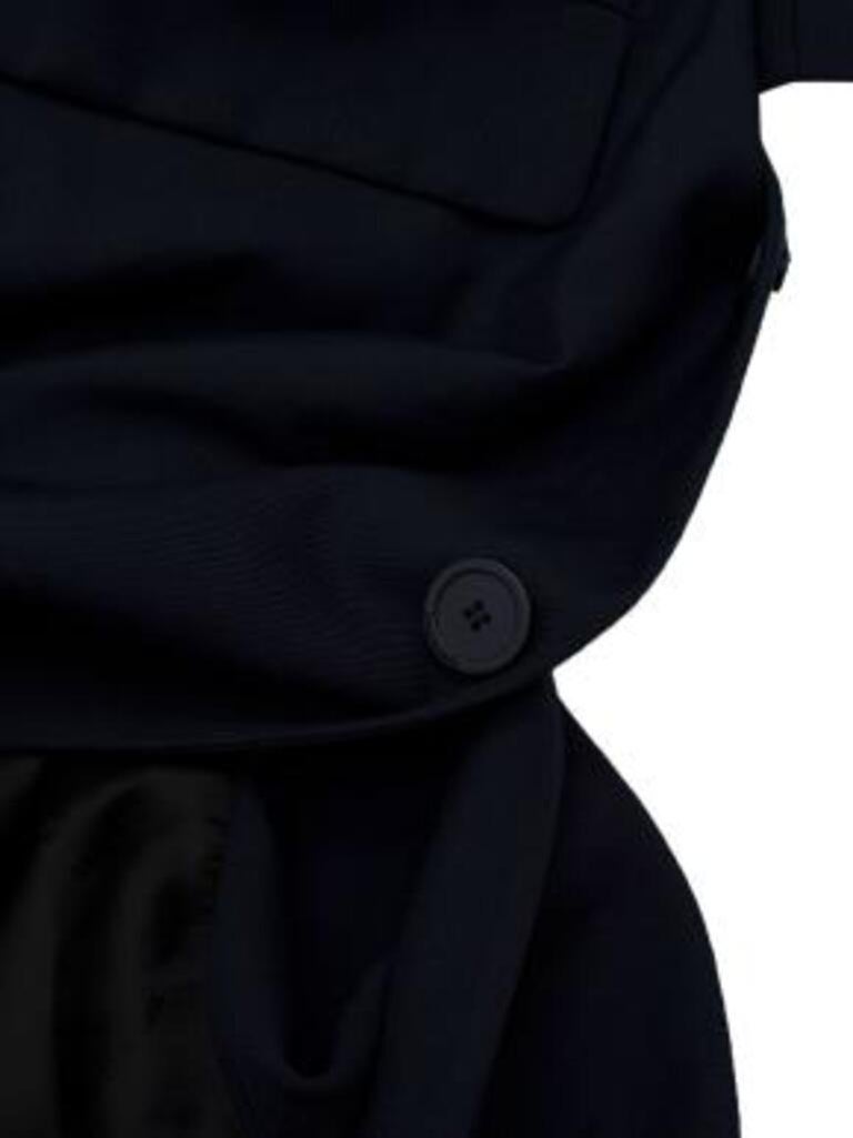 navy wool-blend twill uniform coat For Sale at 1stDibs