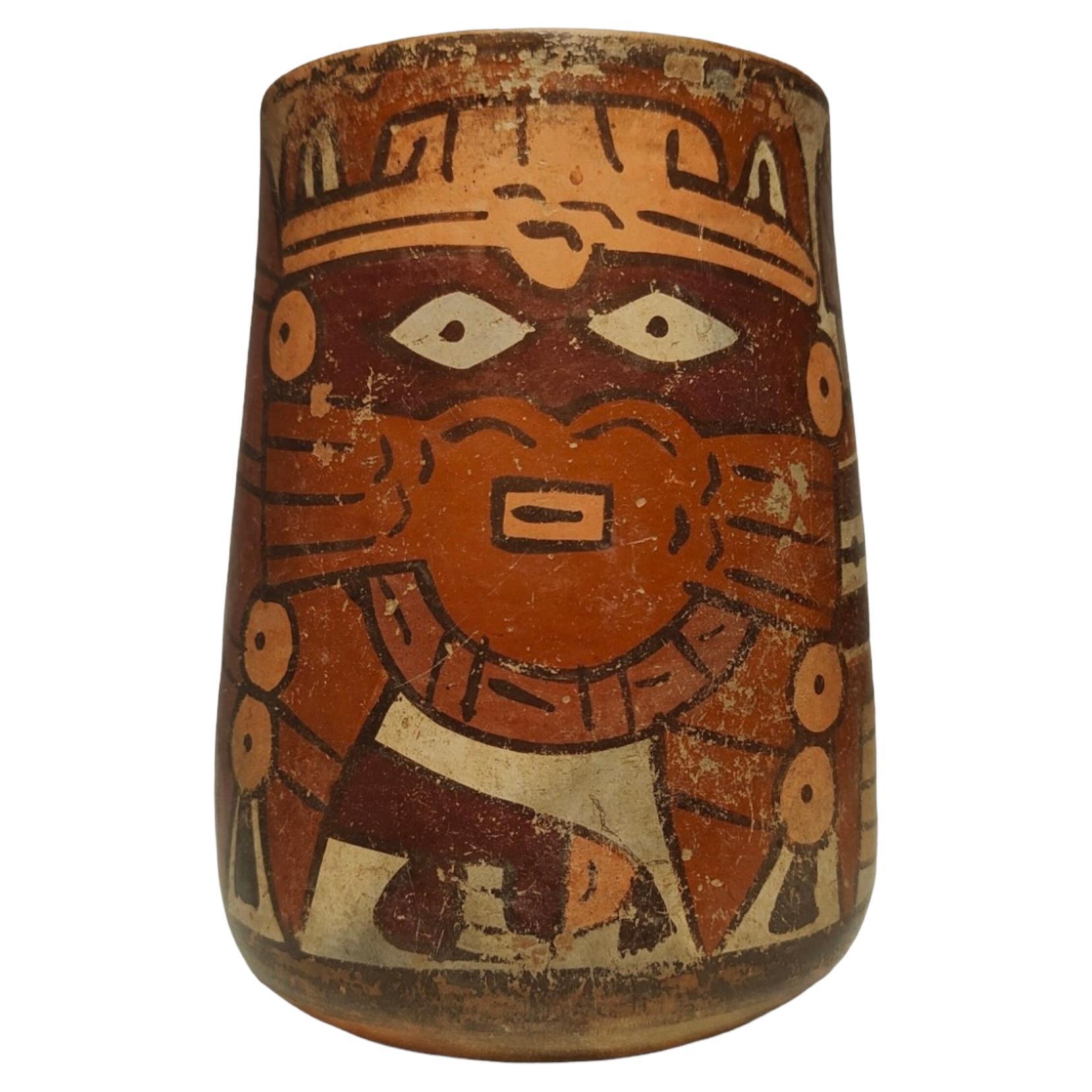 Nazca Glass with representation of the anthropomorphic mythical being ...