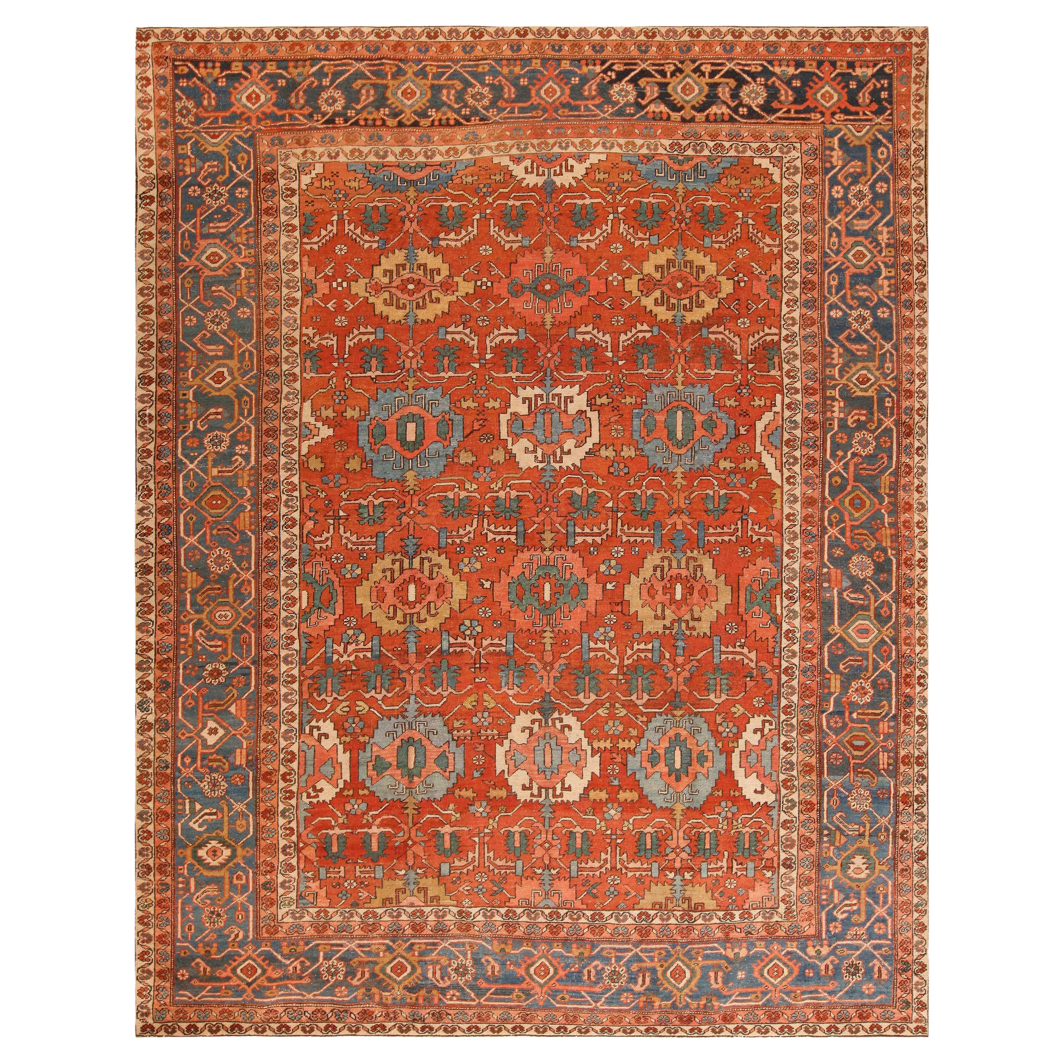 Antique Persian Heriz Rug. 8 ft 5 in x 10 ft 3 in For Sale at 1stDibs