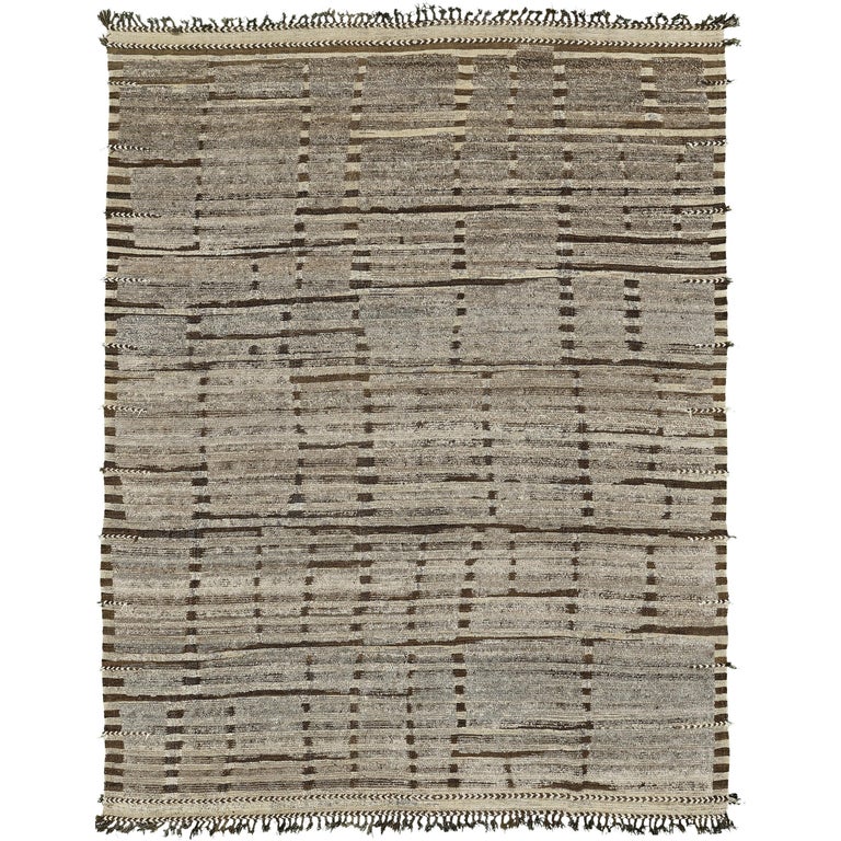 Nazmiyal Collection Brown Modern Distressed Rug 8 ft 10 in x 11 ft 7 in ...