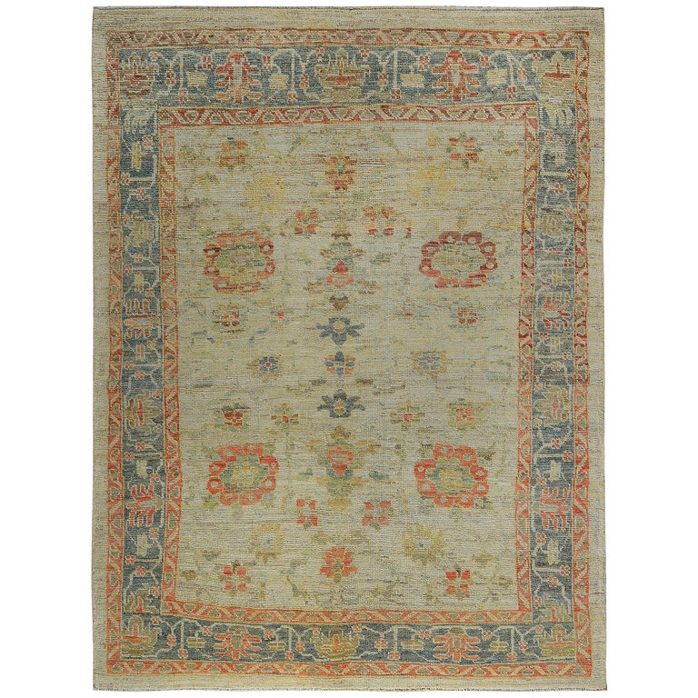 Nazmiyal Collection Colorful Modern Oushak Turkish Rug 6 ft 9 in x 8 ft ...