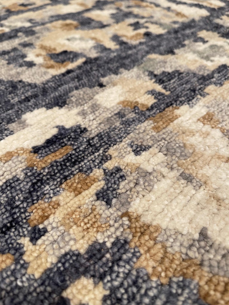 Nazmiyal Collection Contrasted Gold Blue Modern Boutique Rug 12 ft x 15 ...