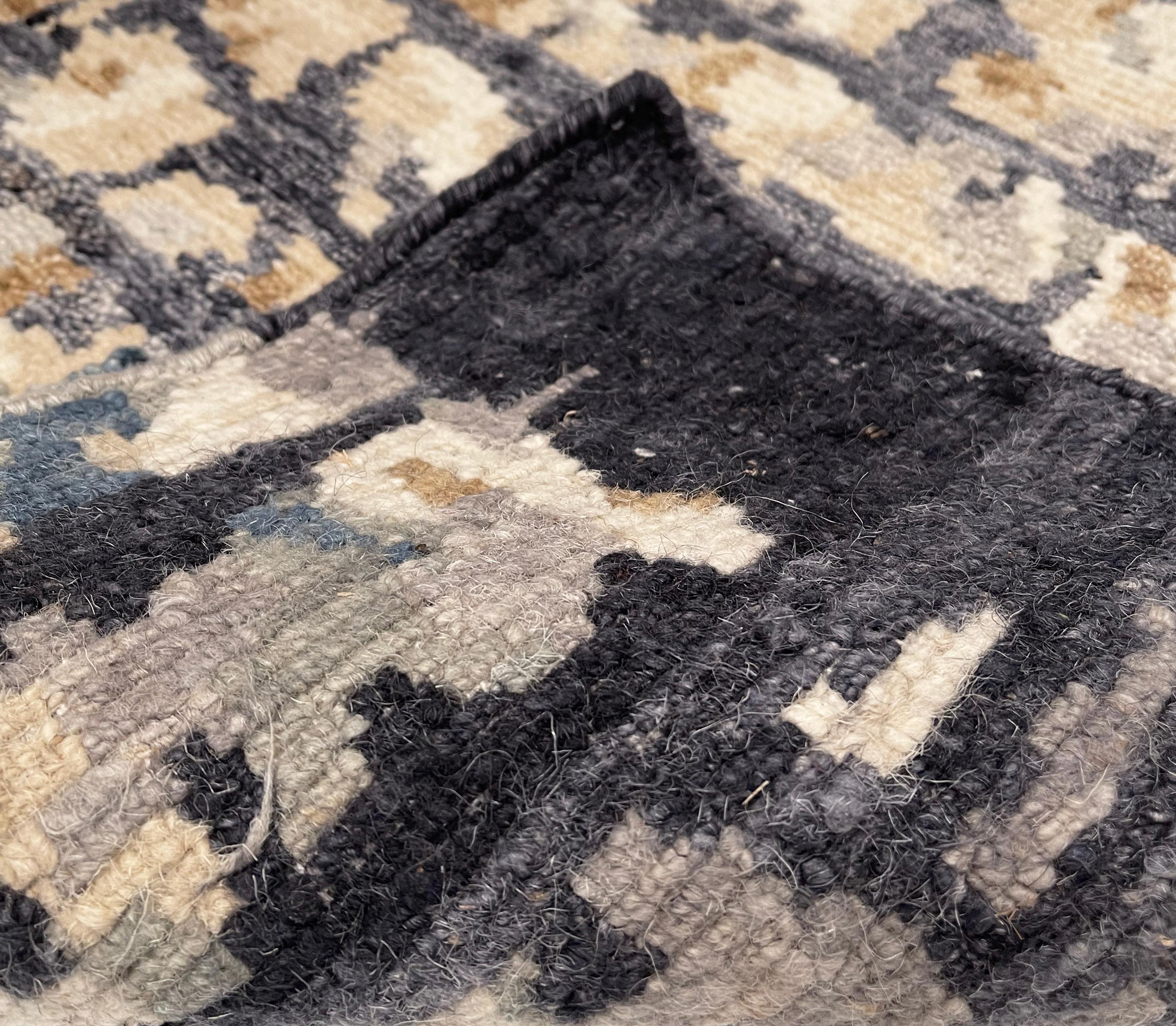 Nazmiyal Collection Contrasted Gold Blue Modern Boutique Rug 12 ft x 15 ...