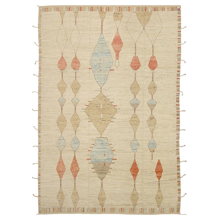 Nazmiyal Collection Cream Geometric Modern Moroccan Style Rug. 9 ft x ...