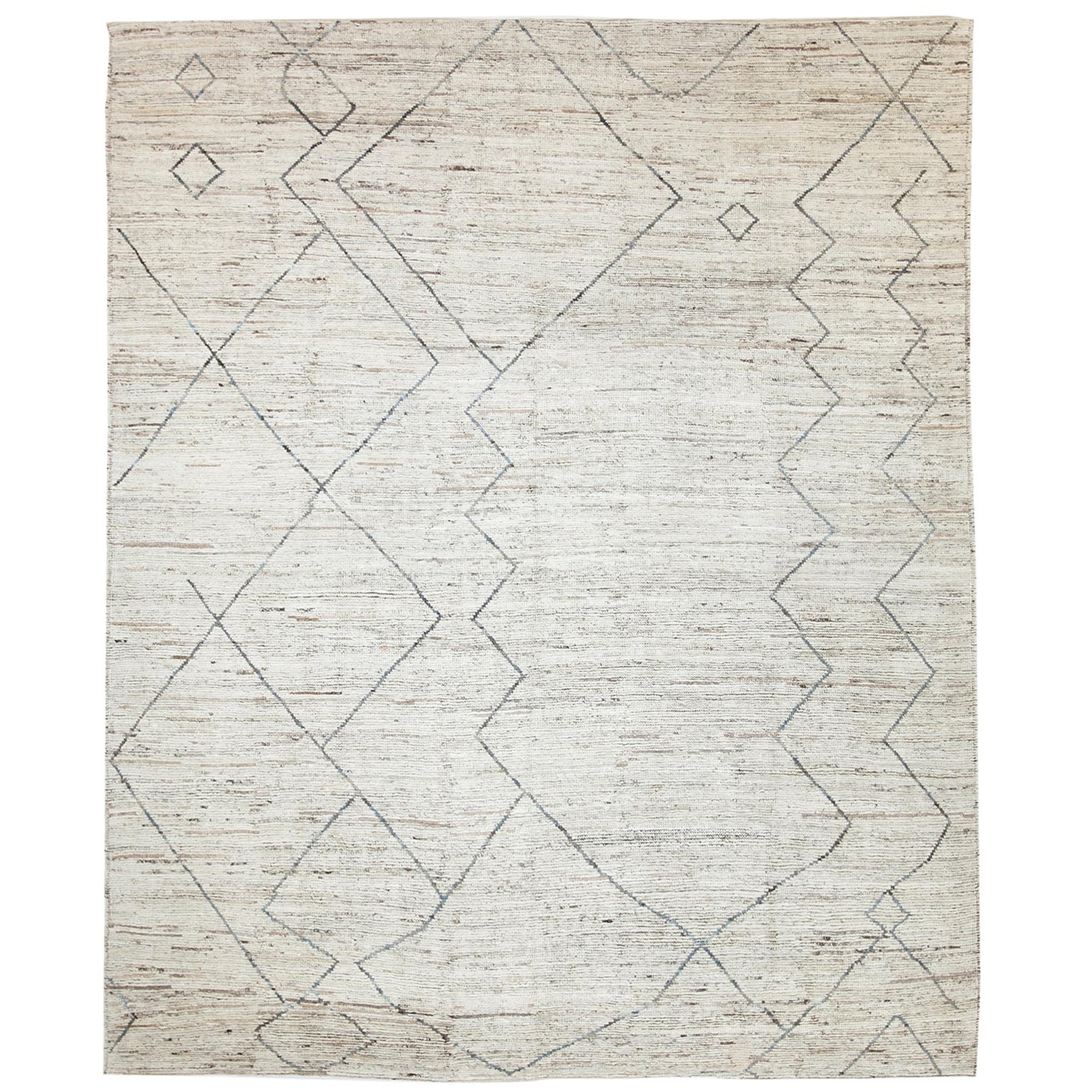 Nazmiyal Collection Light Cream Modern Moroccan Style 9 ft 4 in x 11 ft ...