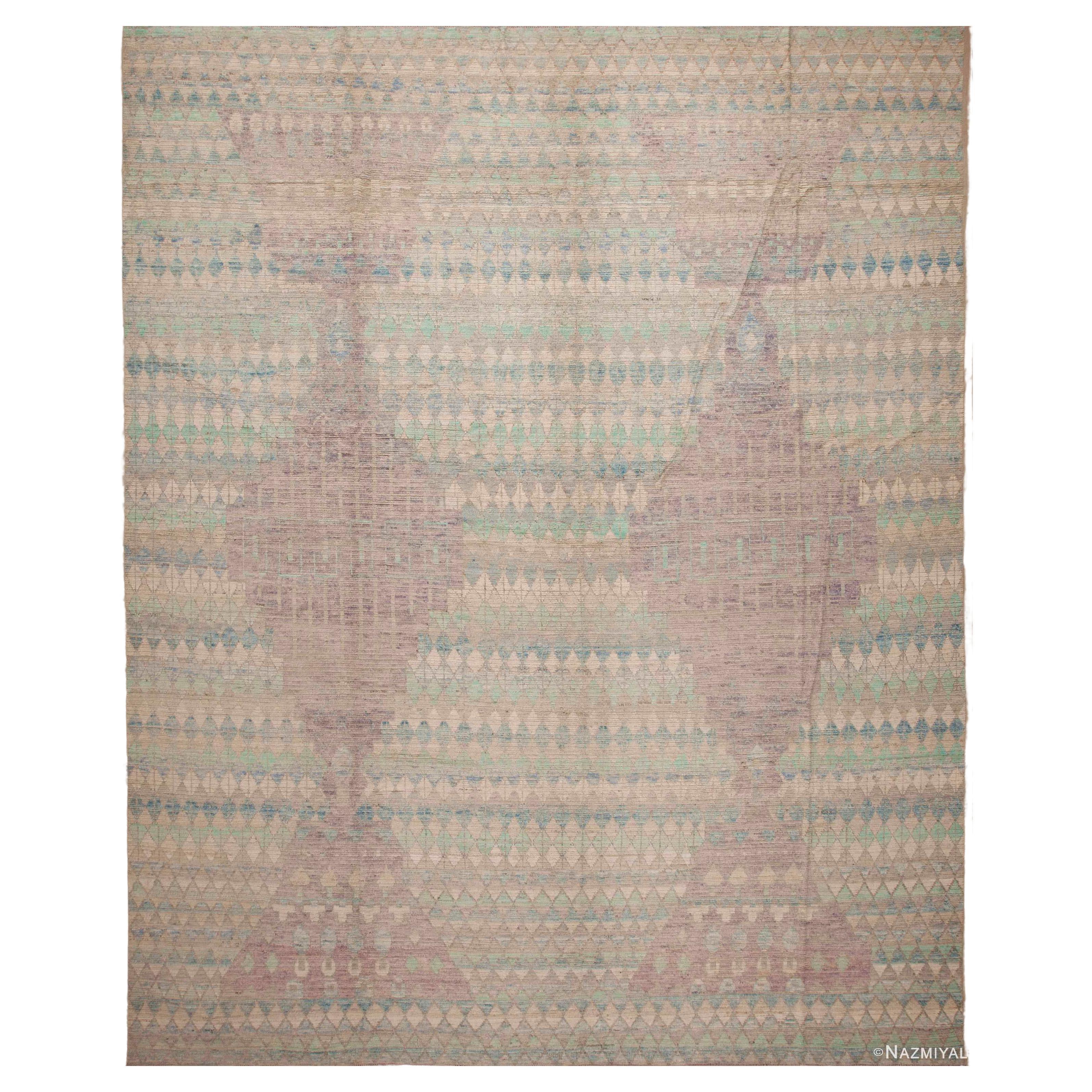 Nazmiyal Collection Tribal Geometric Design Modern Large Size Rug 12'8 ...