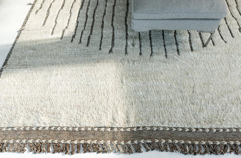 Nazmiyal Collection Ivory Modern Boho Chic Rug 9 ft 3 in x 11 ft 11 in ...