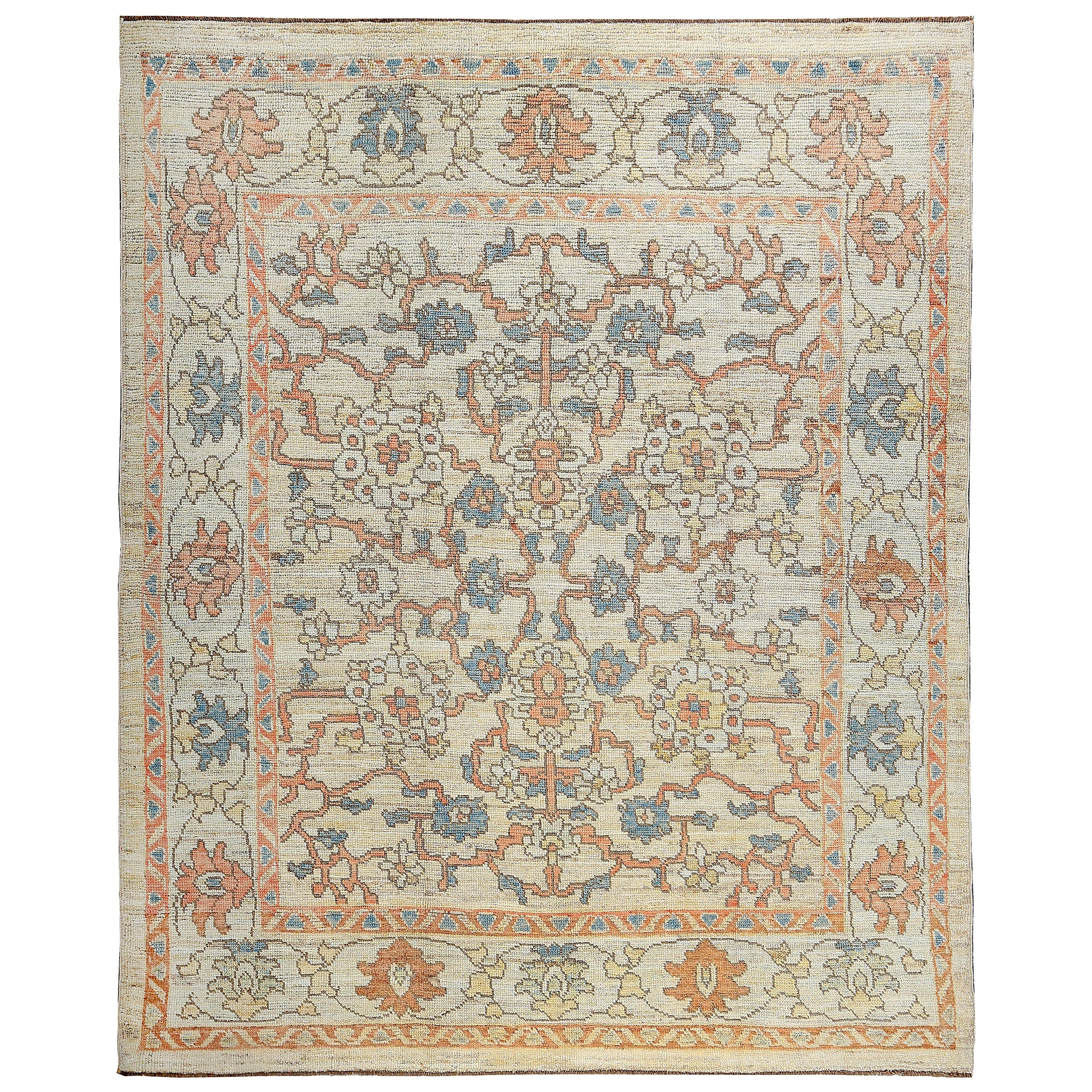 Nazmiyal Collection Colorful Modern Oushak Turkish Rug 6 ft 9 in x 8 ft ...