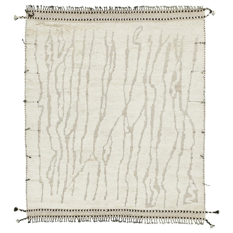 Nazmiyal Collection Ivory Textured Modern Boho Chic Rug 8 ft 6 in x 10 ...