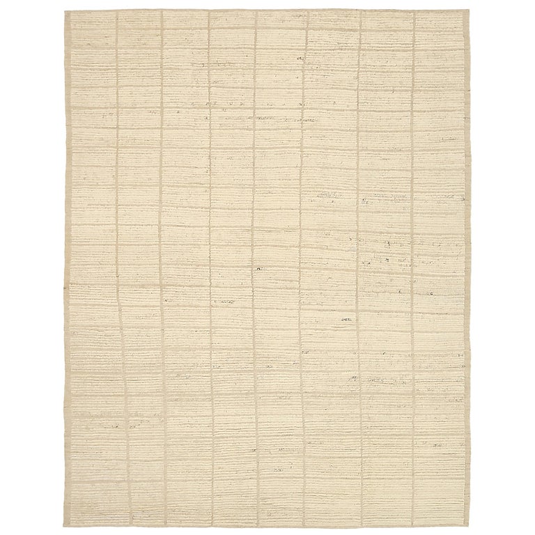 Nazmiyal Collection Ivory Textured Modern Distressed Rug 9 ft 2 in x 11 ...