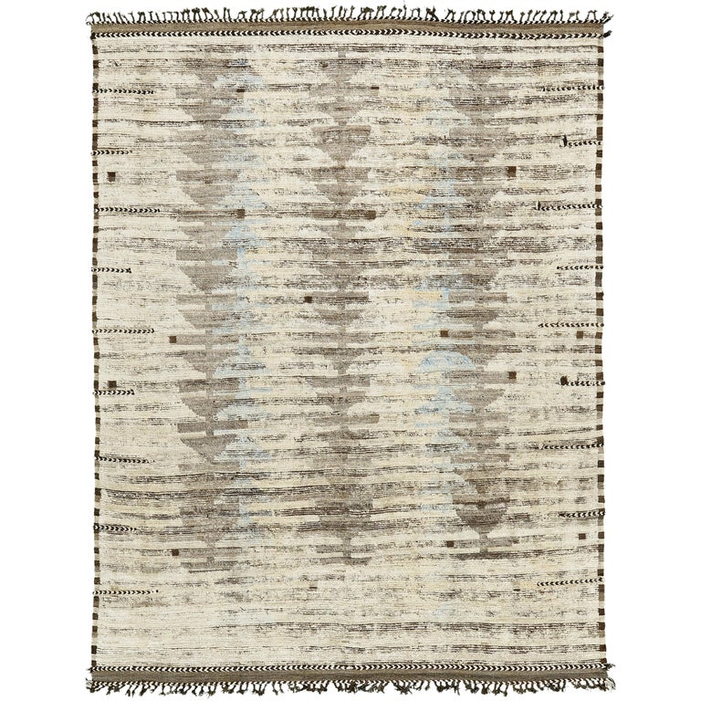 Nazmiyal Collection Light Gray Modern Distressed Rug 8 ft 10 in x 11 ft ...