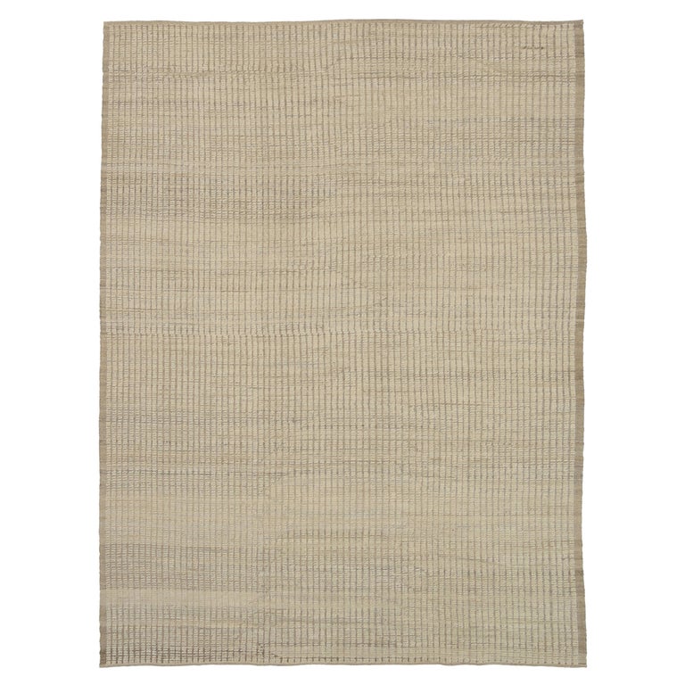 Nazmiyal Collection Neutral Modern Distressed Area Rug. 9 ft 3 in x 12 ...