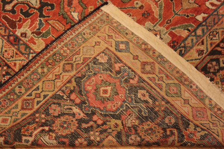 Red Antique Persian Sultanabad Rug. 10 ft x 14 ft For Sale at 1stDibs