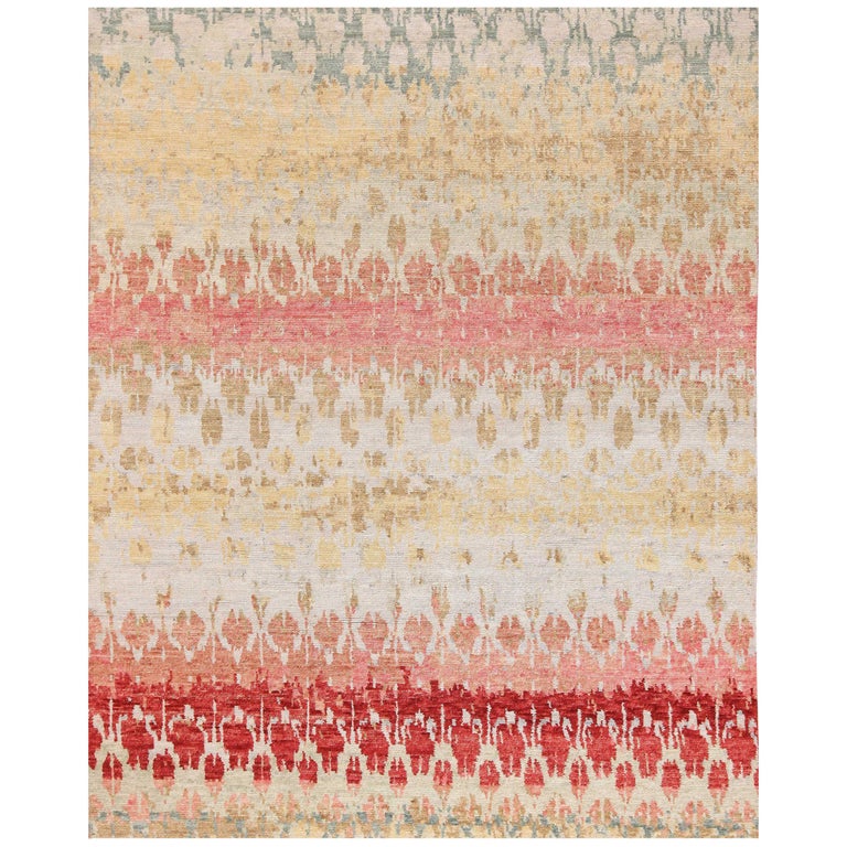 Nazmiyal Collection Salmon Color Modern Boutique Area Rug. 8 ft x 10 ft ...