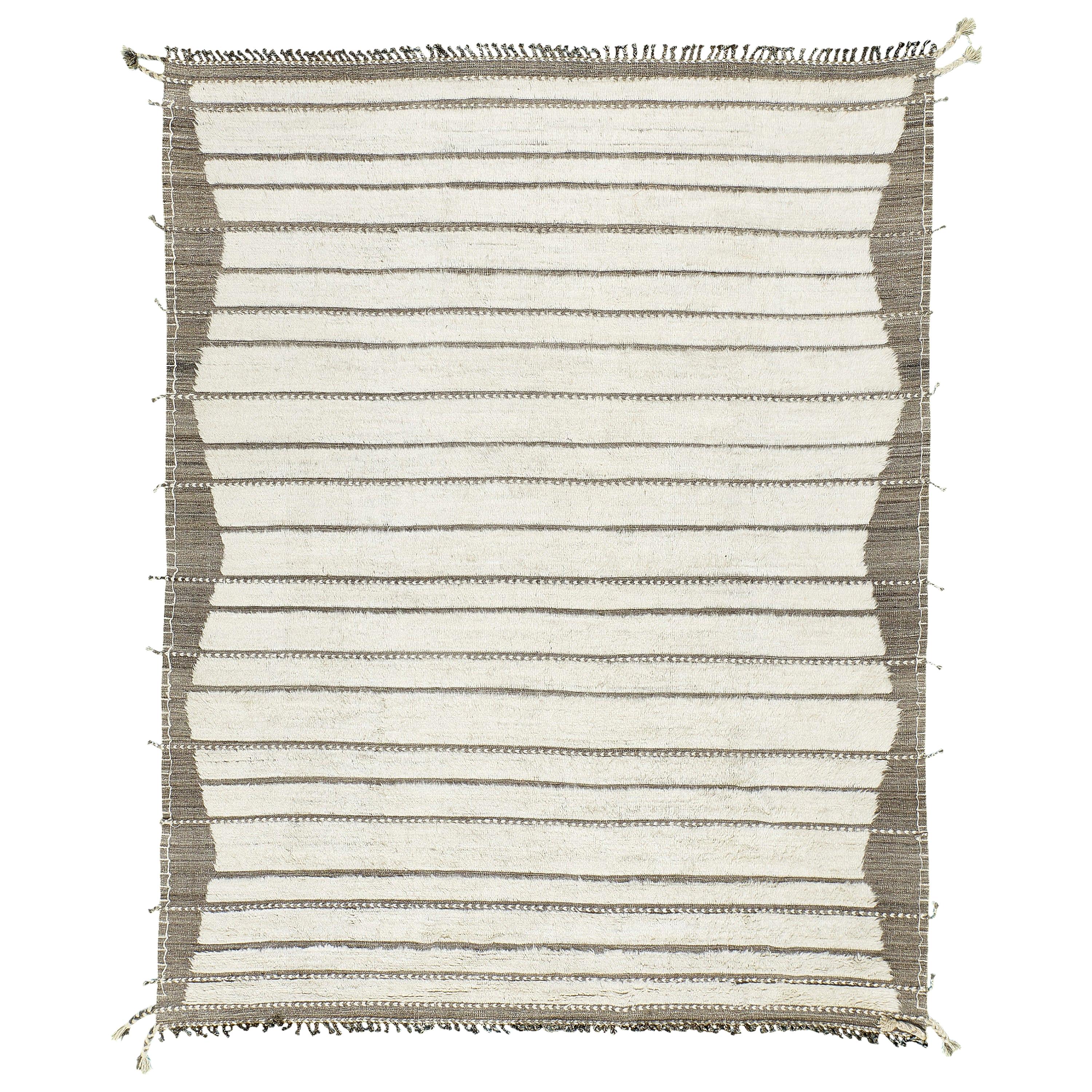 Nazmiyal Collection Soft Ivory Modern Boho Chic Rug 5 ft 10 in x 9 ft 2 ...