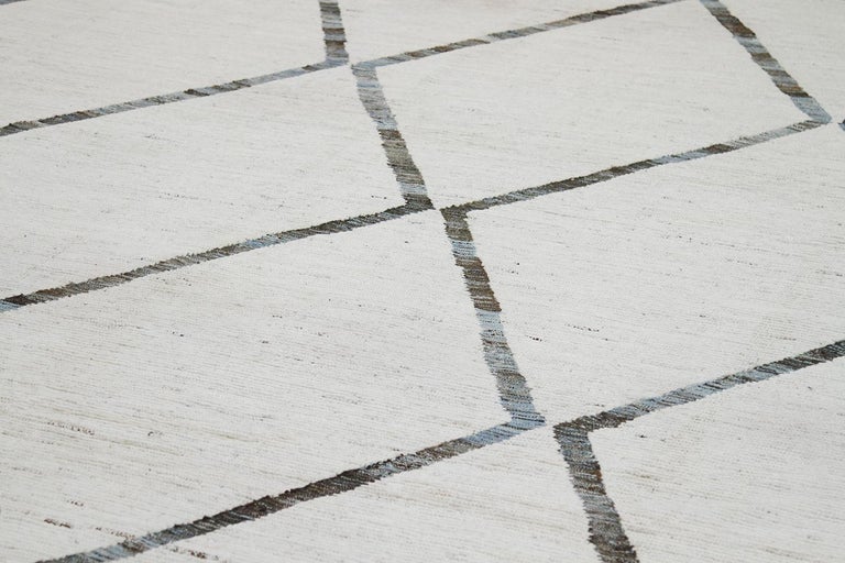 Nazmiyal Collection Soft Grey Modern Moroccan Style Rug 9 ft 7 in x 11 ...