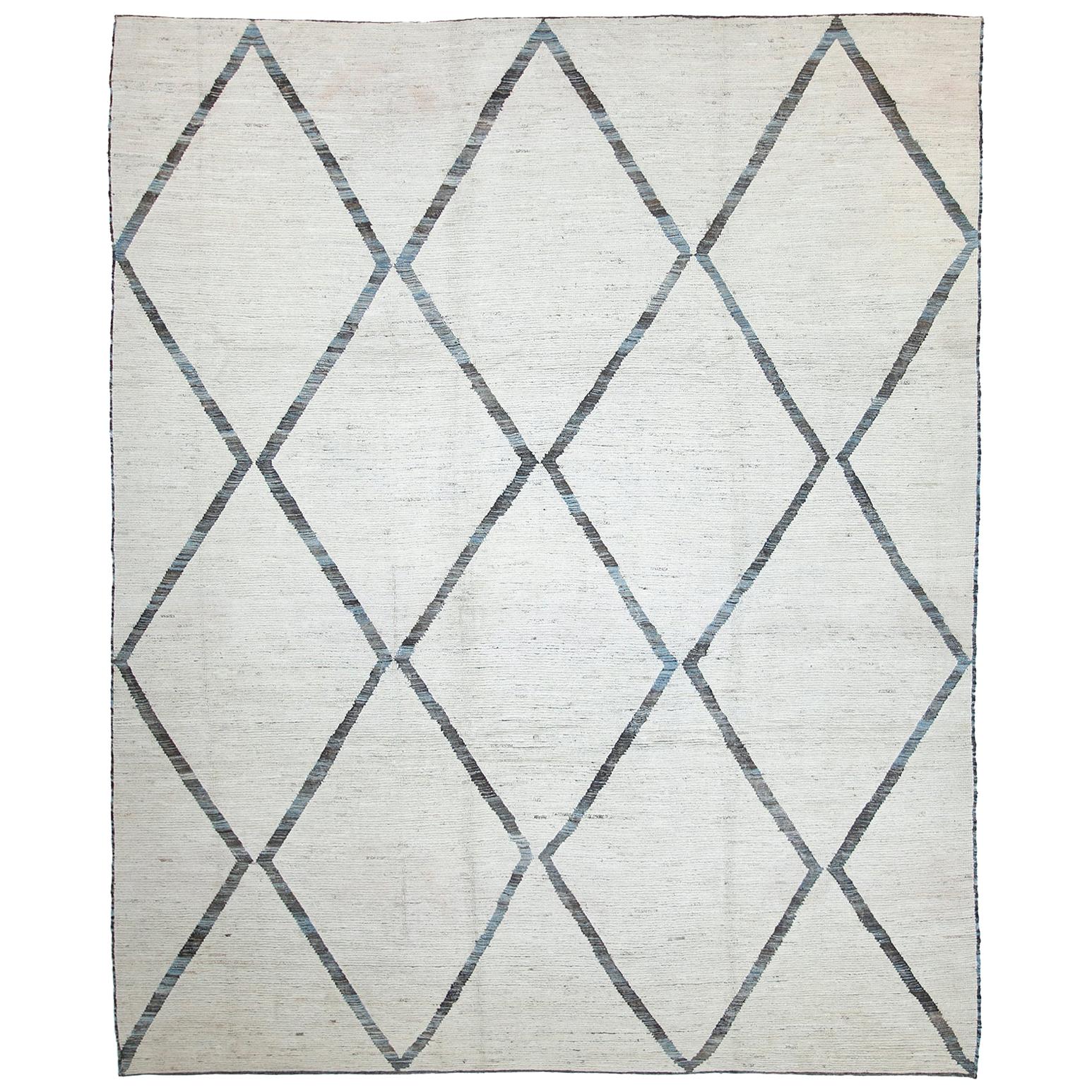 Nazmiyal Collection Grey Modern Moroccan Style Rug. 9 ft 4 in x 11 ft 2 ...