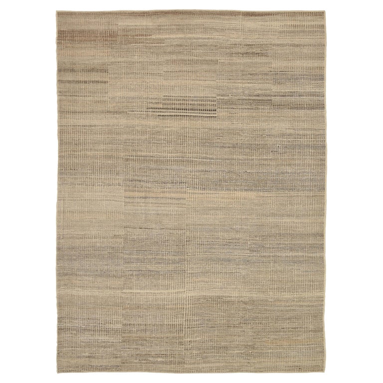 Nazmiyal Collection Soft Textured Modern Distressed Rug. 9 ft 4 in x 12 ...