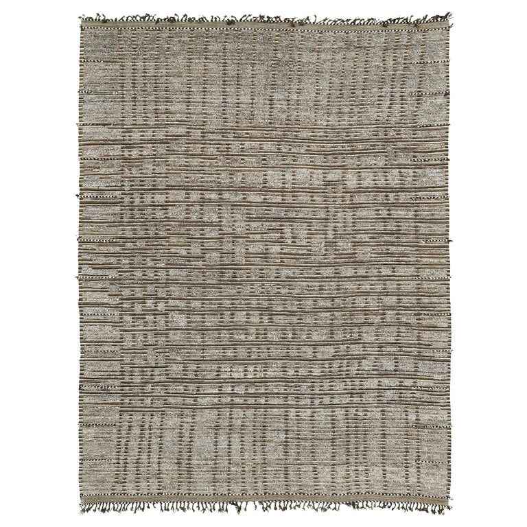 Nazmiyal Collection Textured Brown Modern Distressed Rug 10 ft 1 in x ...