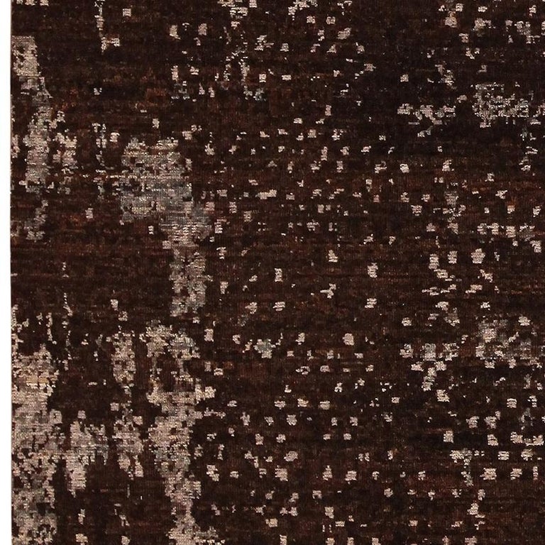 Nazmiyal Collection Textured Brown Modern Transitional Rug. 7 ft 7 in x ...