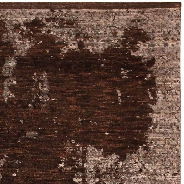Nazmiyal Collection Textured Brown Modern Transitional Rug. 7 ft 7 in x ...