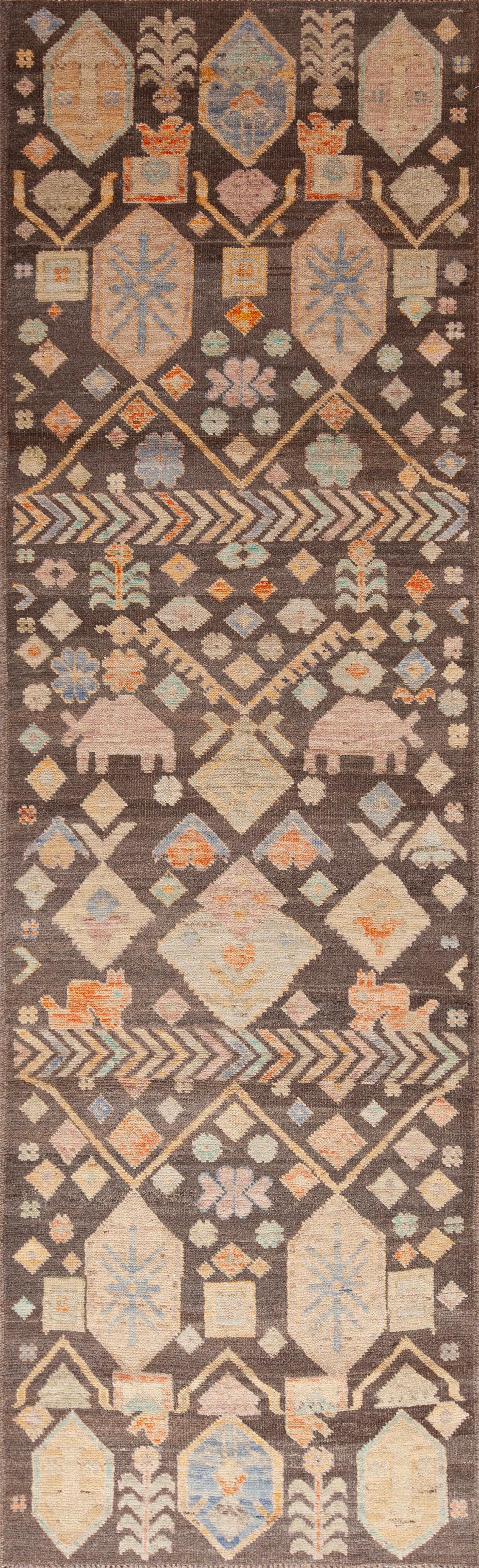Nazmiyal Collection Tribal Geometric Animal Design Modern Runner Rug 3 ...