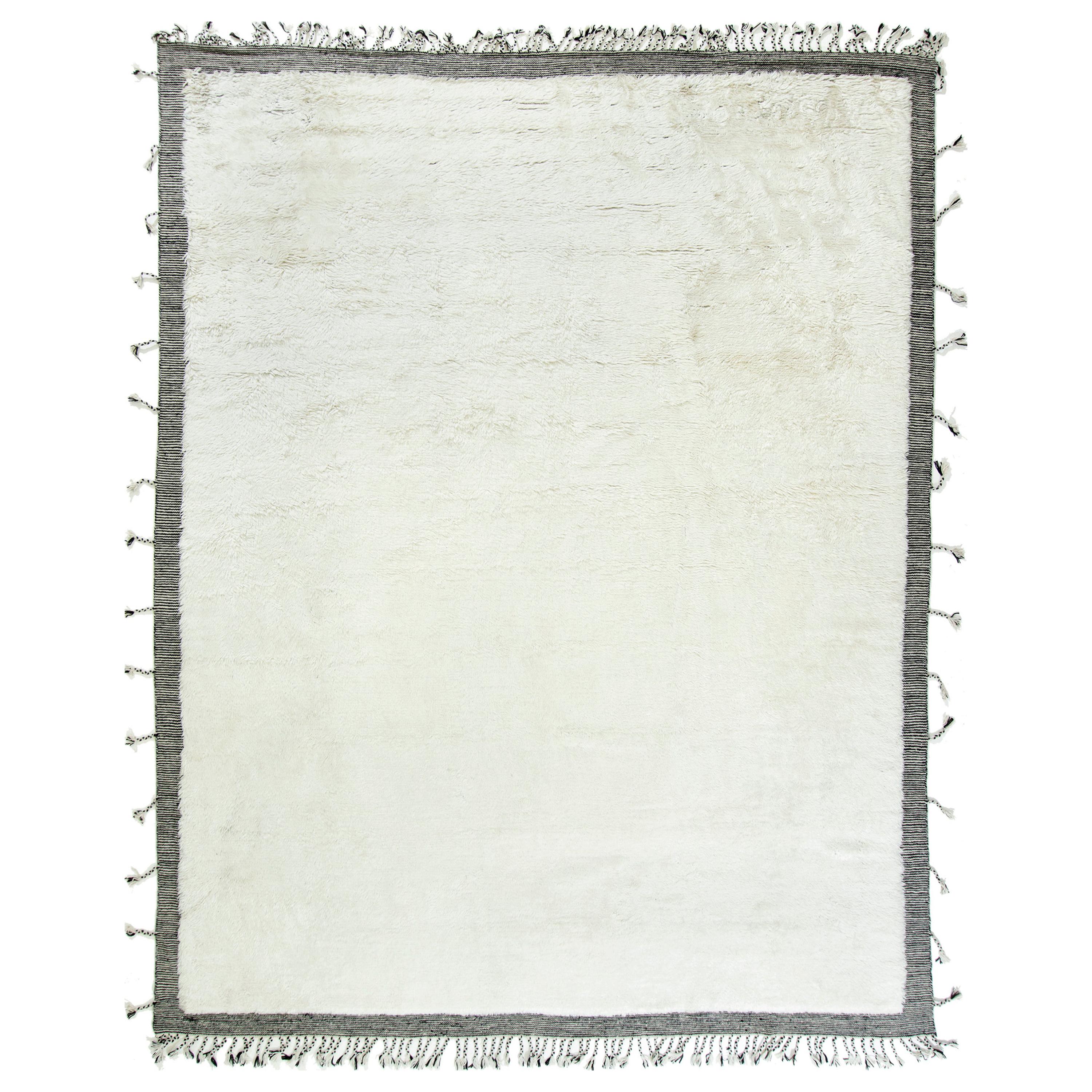 Nazmiyal Collection Ivory Textured Modern Boho Chic Rug 8 ft 6 in x 10 ...