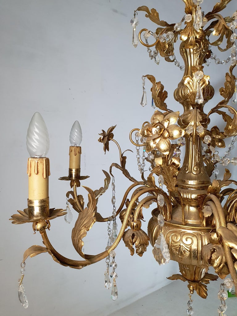 Neapolitan Gold Rococo Chandelier For Sale at 1stDibs