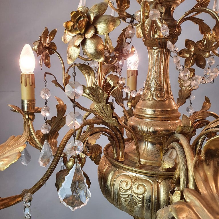 Neapolitan Gold Rococo Chandelier For Sale at 1stDibs
