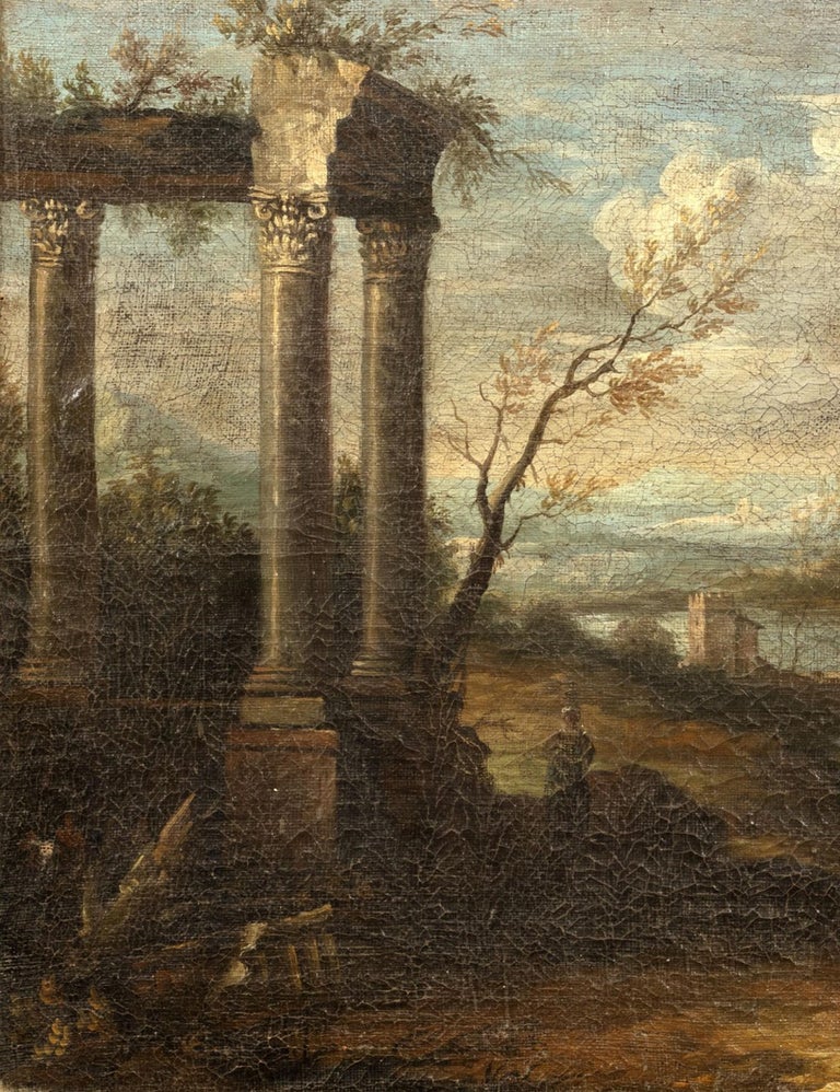 Neapolitan School, 18th Century Landscape with Ancient Ruins at 1stDibs