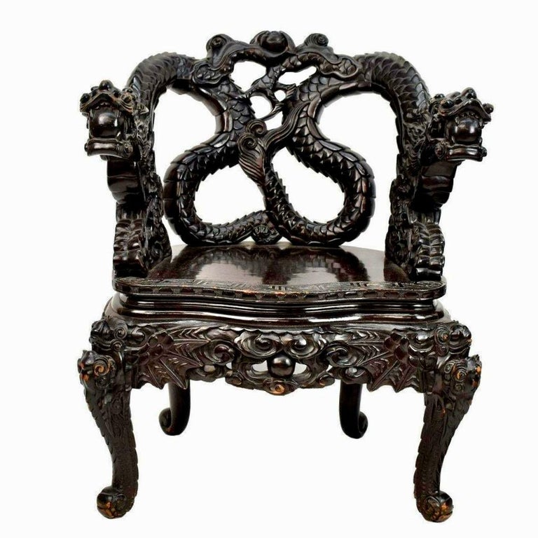 Near Pair of 19th Century Chinese Dragon Chairs at 1stDibs | dragon ...