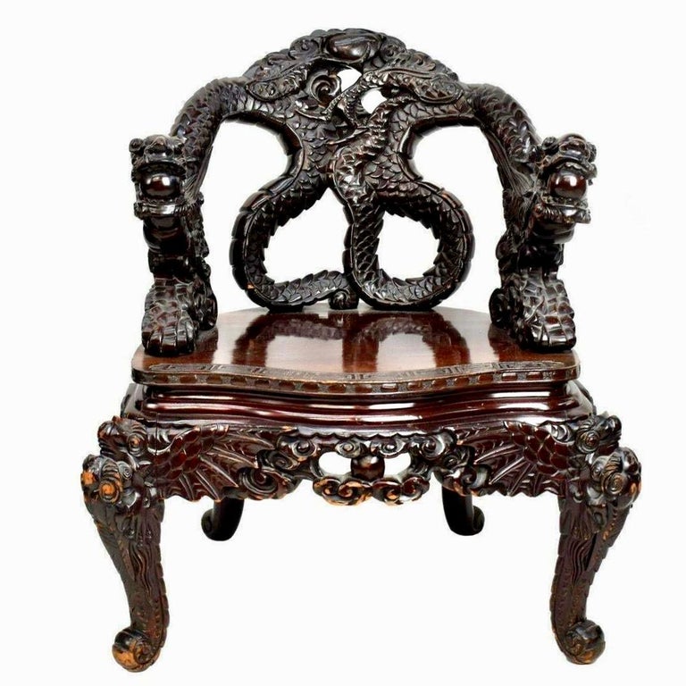 Near Pair of 19th Century Chinese Dragon Chairs at 1stDibs | dragon ...