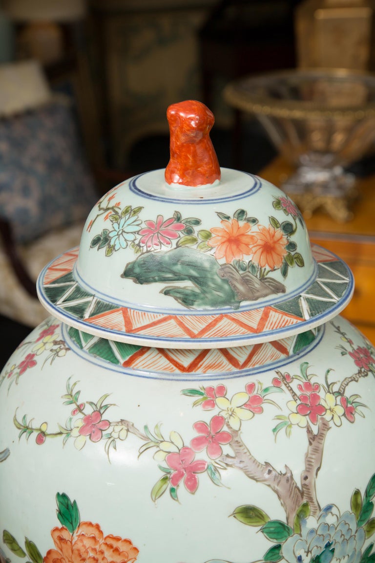Near Pair of Chinese Lidded Urns at 1stDibs | chinese urns for sale