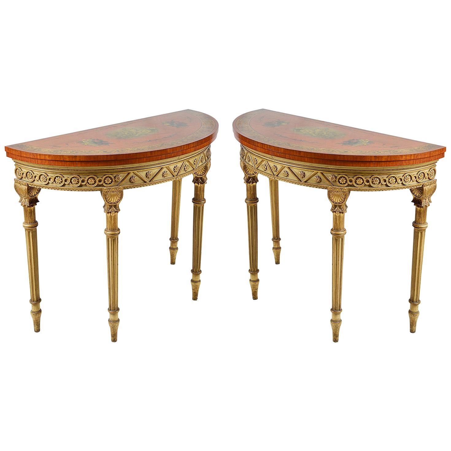 Sheraton Games Console Table, Antique Card, Circa 1910 For Sale at 1stDibs