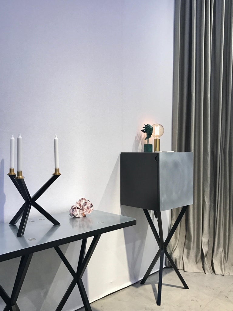 Neb Contemporary Bar Unit with Flip Door Front in Brass by Per ...