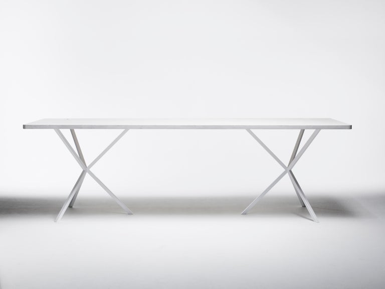 Neb Contemporary Dining Table with Laminate Top and Metal Legs by Per ...
